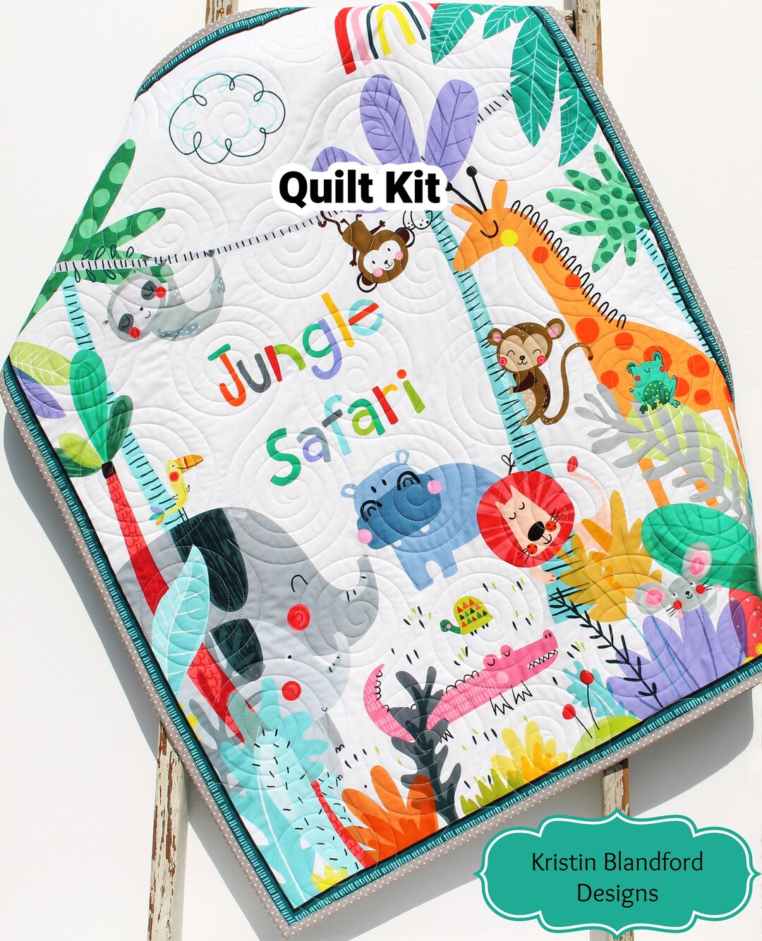 Jungle Safari Quilt Kit Animals Crib Blanket Quilting DIY Sewing ...