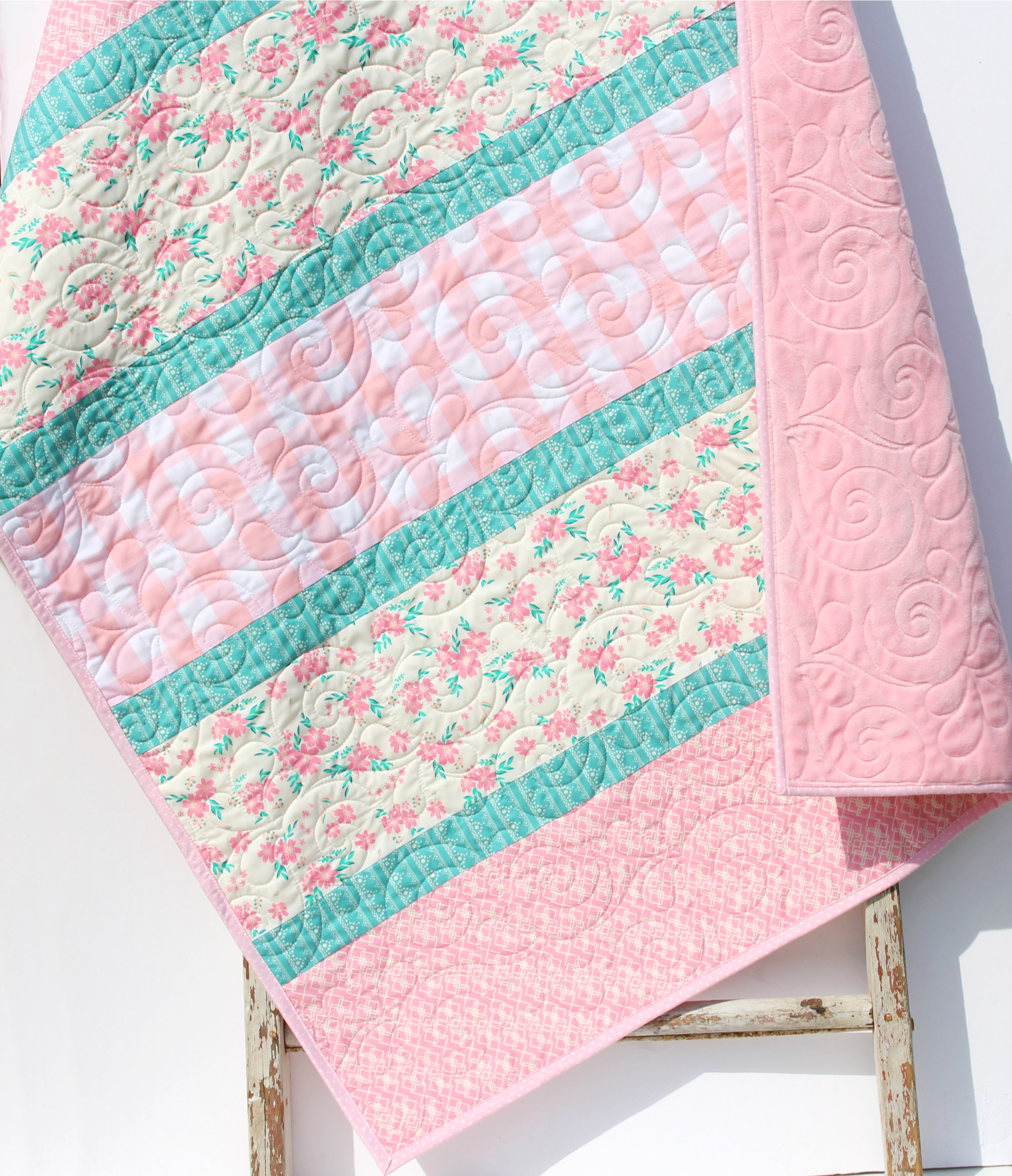 Sashed Stripes Quilt Pattern, Modern Strip Baby Toddler Size, Quilting ...