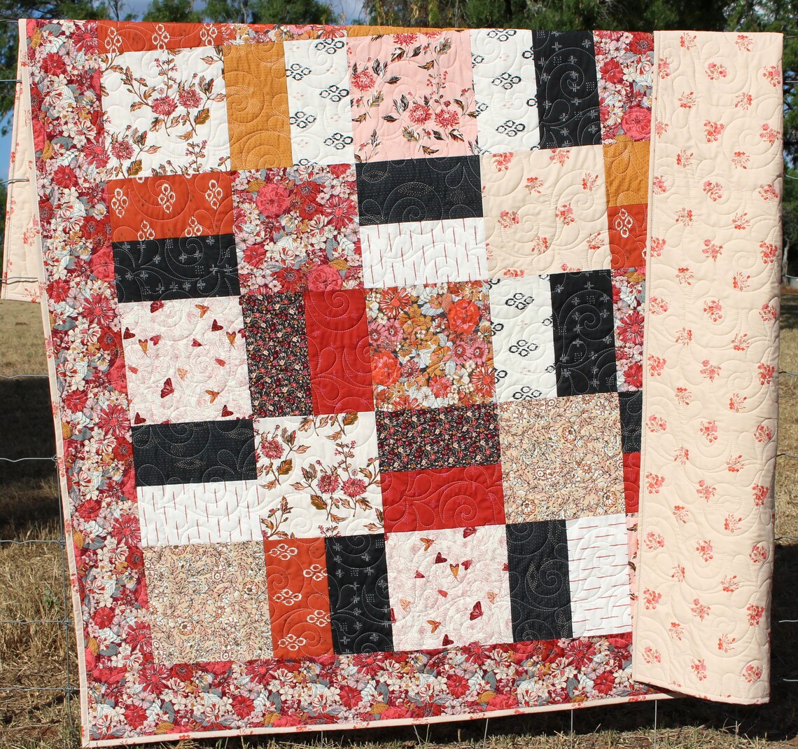 Throw Quilt Kit Layer Cake Pattern Blanket Quilt to Make Yourself ...