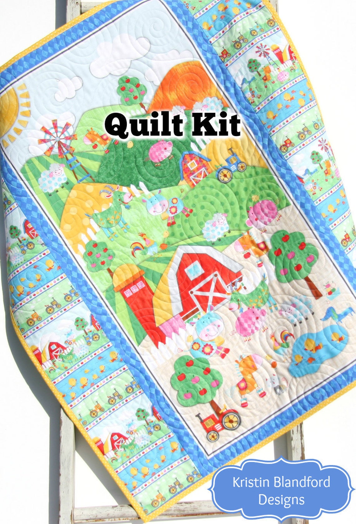 Farm Quilt Kit Barnyard Animals Boy or Girl Blanket Country | Etsy