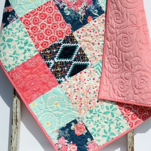 Minky Quilt Kits to Make, Floral Fabrics, Modern Quilt Pattern, Soft ...