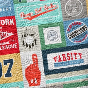 Volleyball Quilt Kit, Varsity Sports Throw Blanket, Sewing Project ...