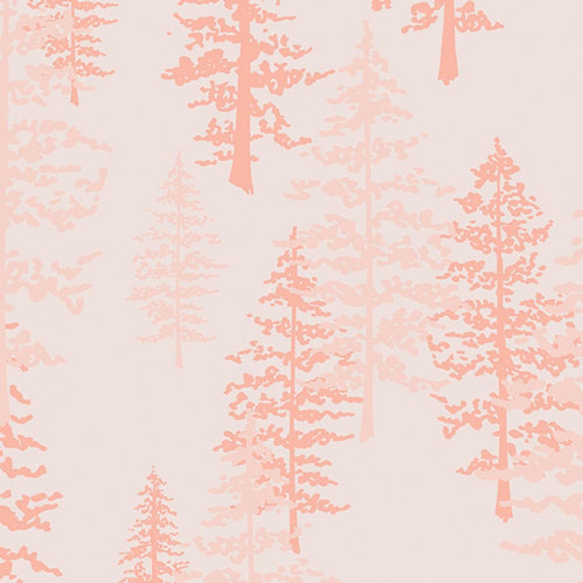 Pink Tree Woodland Fabric by Art Gallery Nightfall Maureen Cracknell ...