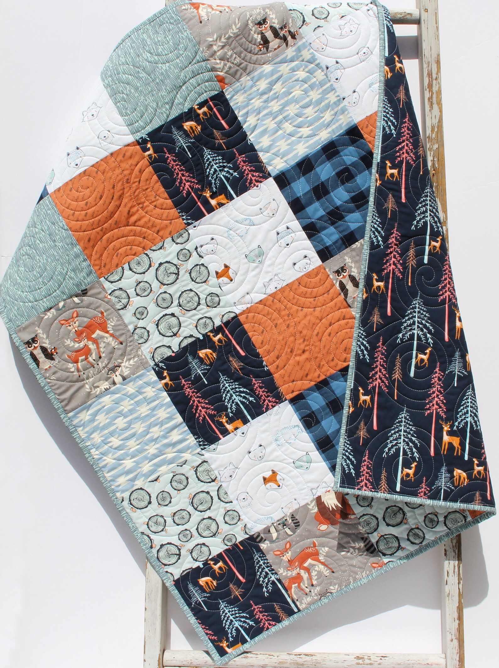 Little Forester Patchwork Quilt Kit in Baby Throw and Twin Sizes ...