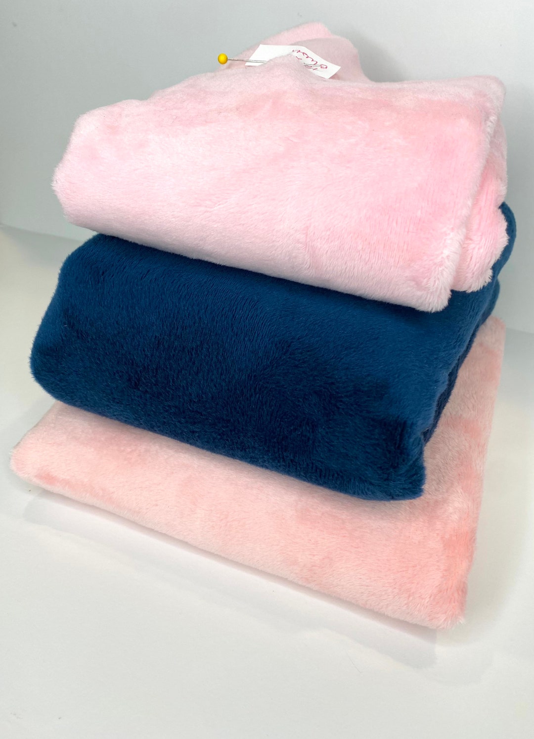 MINKY SCRAPS Shannon Shell, Navy Blue, Blush, Cuddle Soft Bundle Stash ...