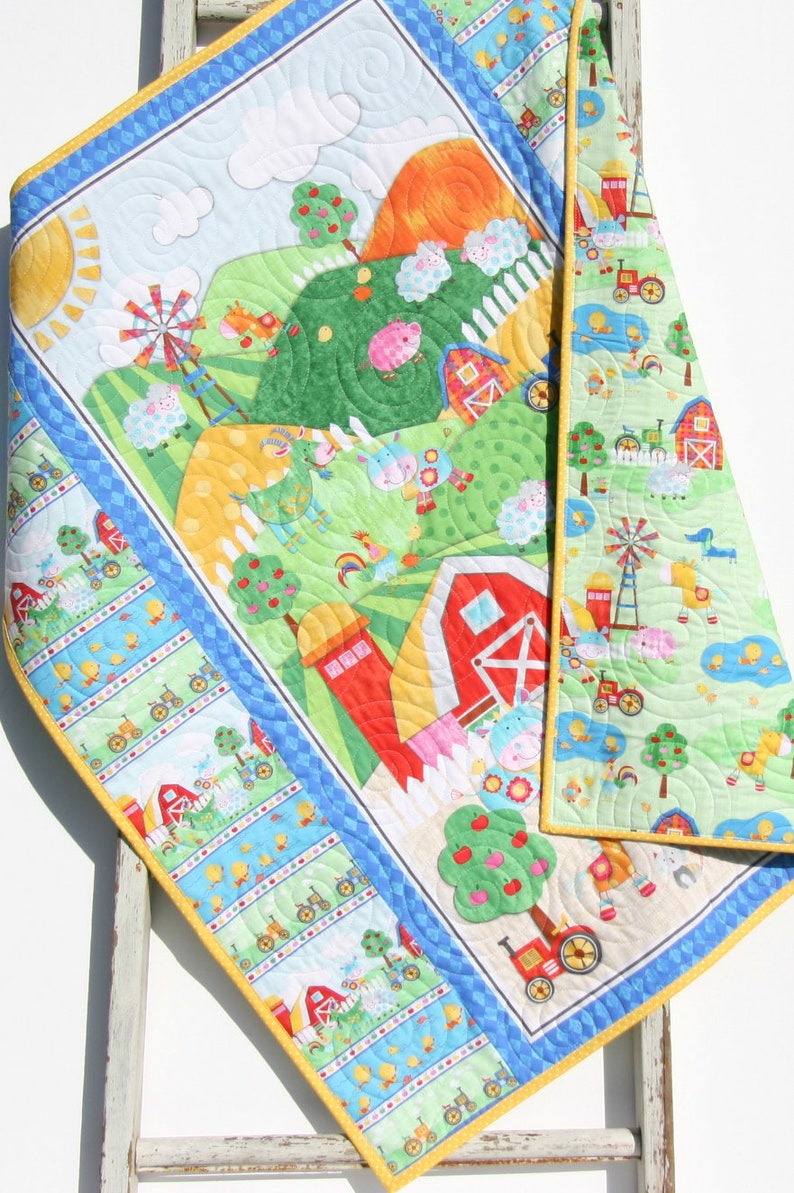 Farm Quilt Kit, Barnyard Animals, Boy or Girl Blanket, Country Barn ...