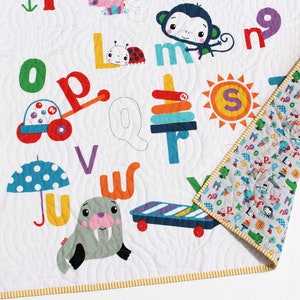 Alphabet Quilt Kit, Let's Play Abcs Baby Newborn Boy or Girl Animals ...