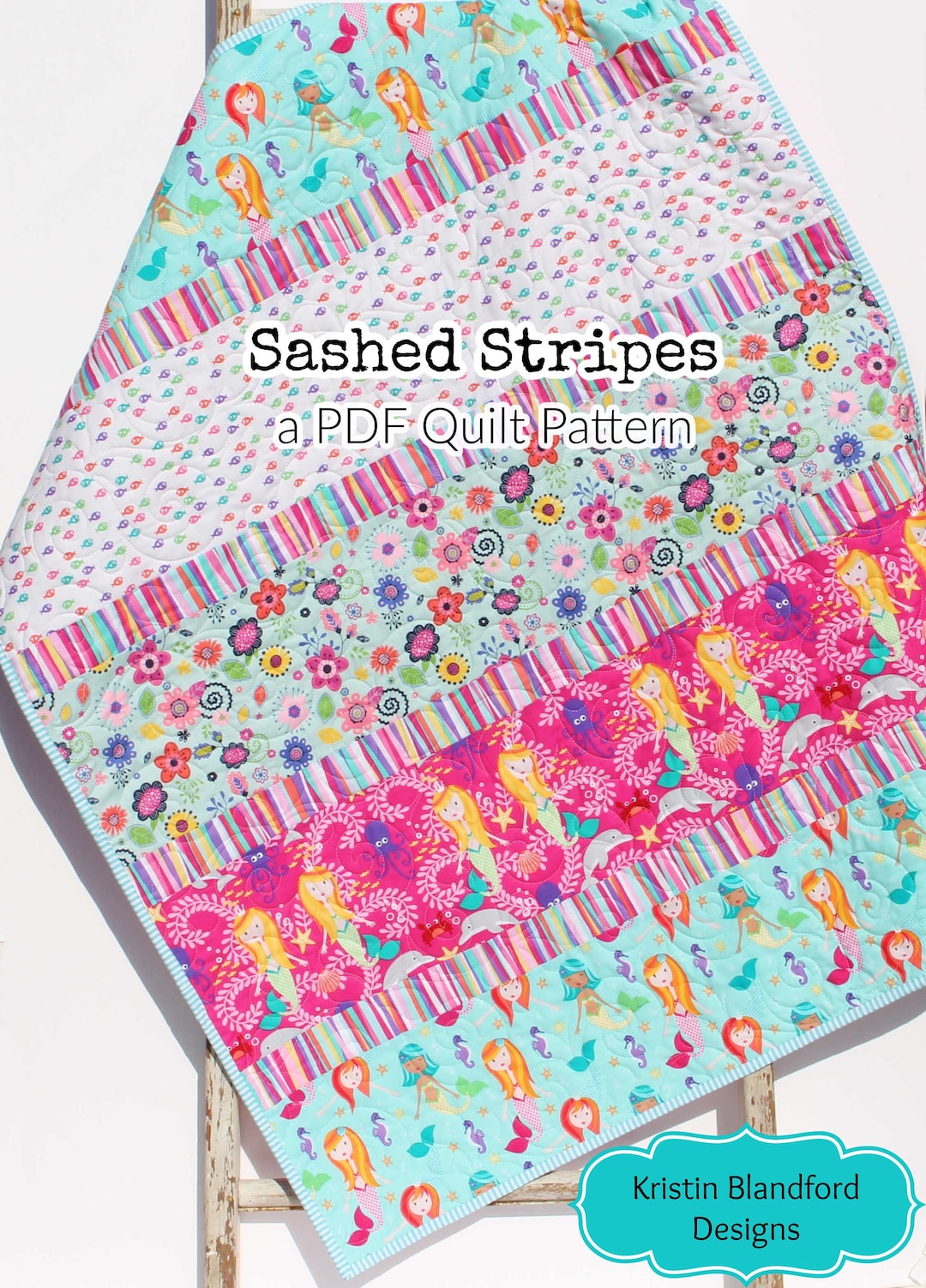 Sashed Stripes Quilt Pattern, Modern Strip Baby Toddler Size, Quilting ...