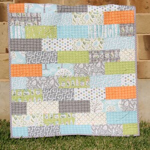 Baby Quilt Pattern Subway Tiles Fat Eighths Simple Fast Throw Brick ...