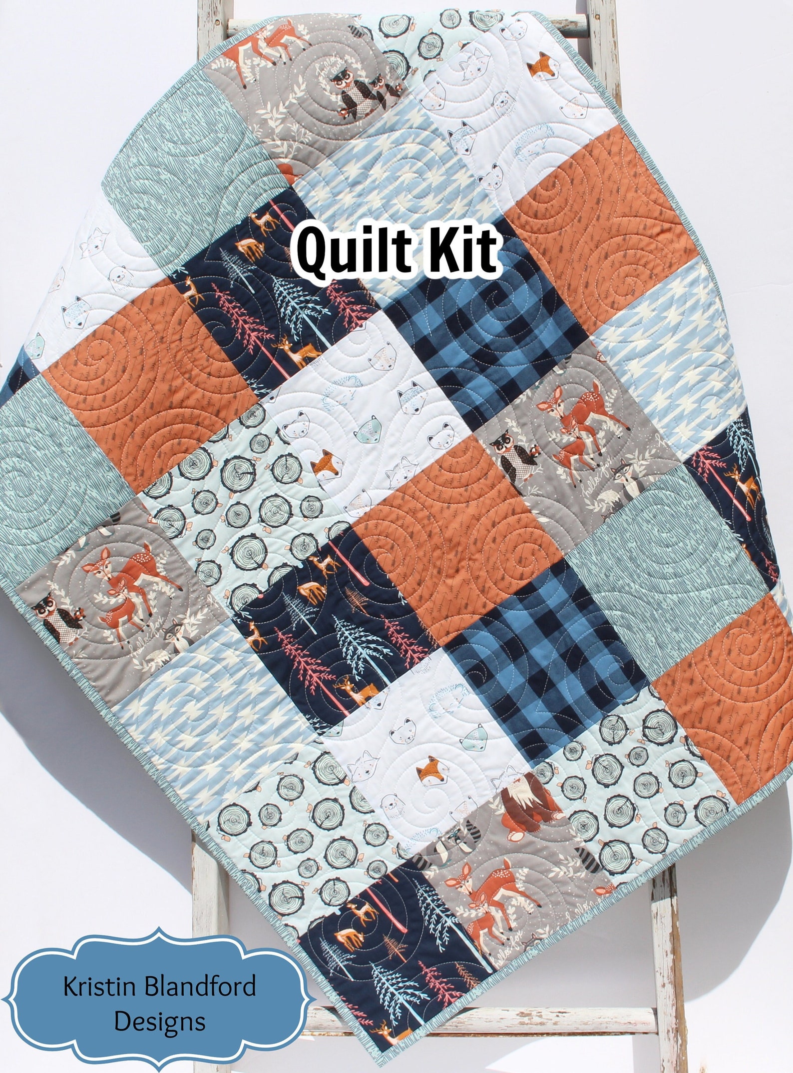 Little Forester Patchwork Quilt Kit in Baby Throw and Twin Sizes ...