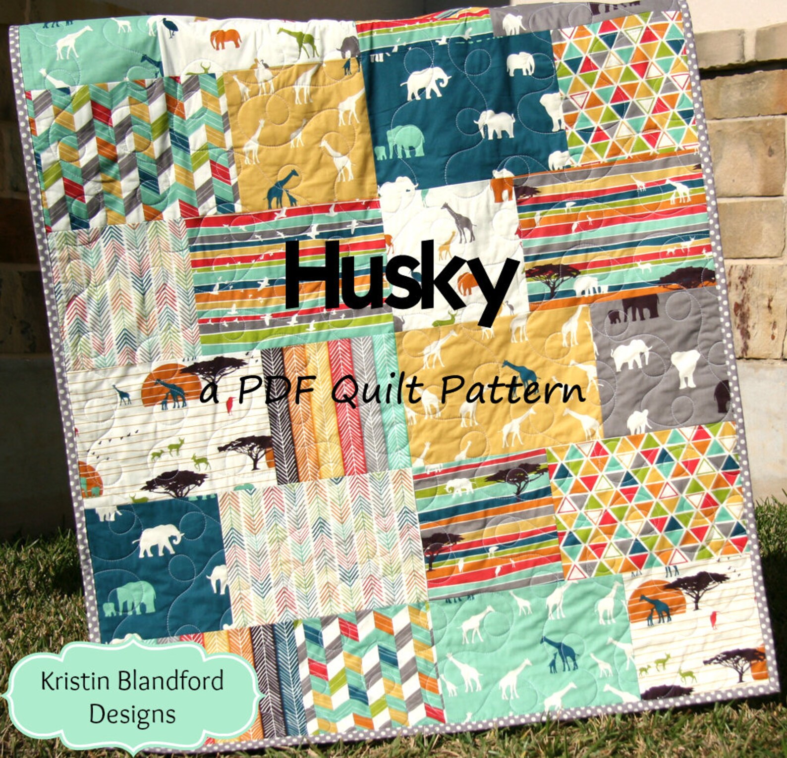 Husky Quilt Pattern Big Block Fat Quarter and Fat Eighth Friendly Throw ...