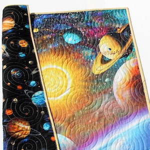 Space Quilt Kit Baby Blanket Project Planets Science Bedding Outerspace ...