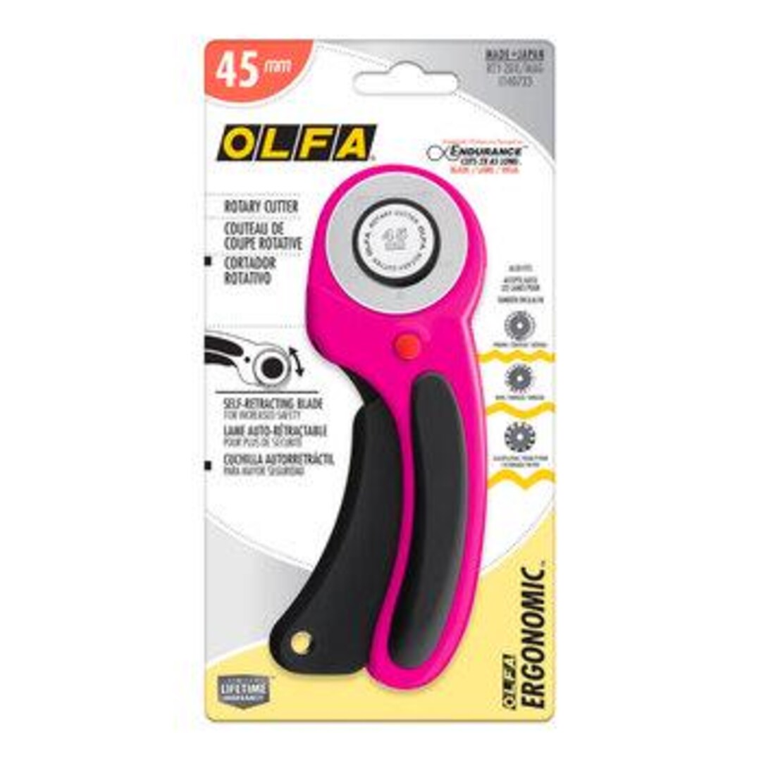 Olfa Ergonomic Rotary Cutter 45 Mm Self Retracting Premium Blade ...