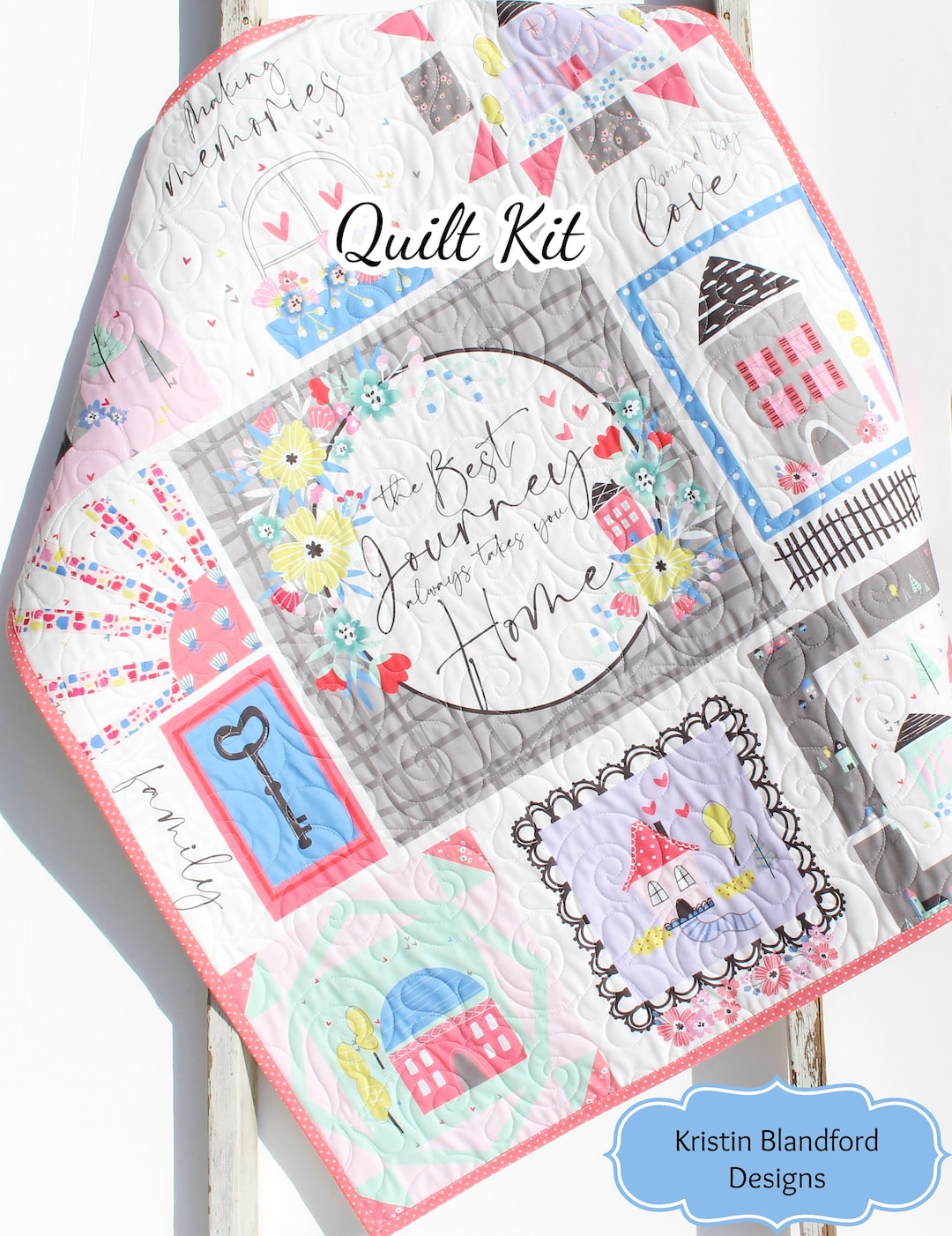 DIY Quilt Kit – Mulberry Lane Fabric Panel Quilt Kit for Beginners ...