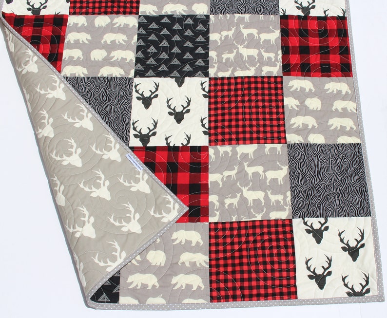 Quilt Kit Buffalo Plaid Woodland Rustic Bedding Crib Blanket Quilting ...