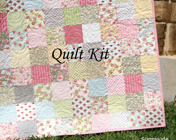 Ambleside Quilt Kit Brenda Riddle Moda Fabrics Precut Squares, Pink ...