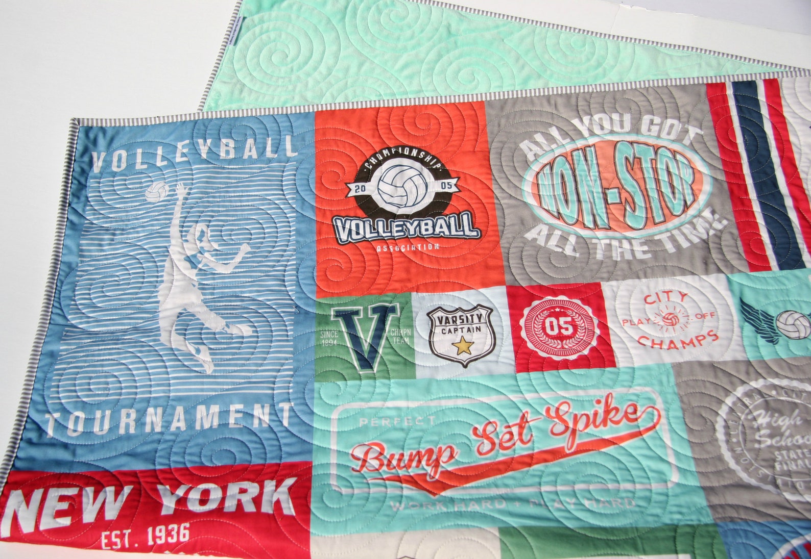 Volleyball Quilt Kit Varsity Sports Throw Blanket Sewing | Etsy