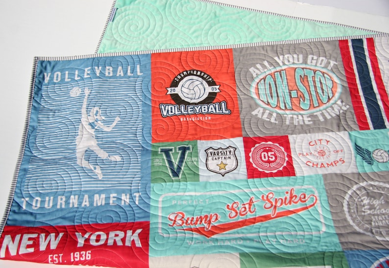 Volleyball Quilt Kit Varsity Sports Throw Blanket Sewing | Etsy