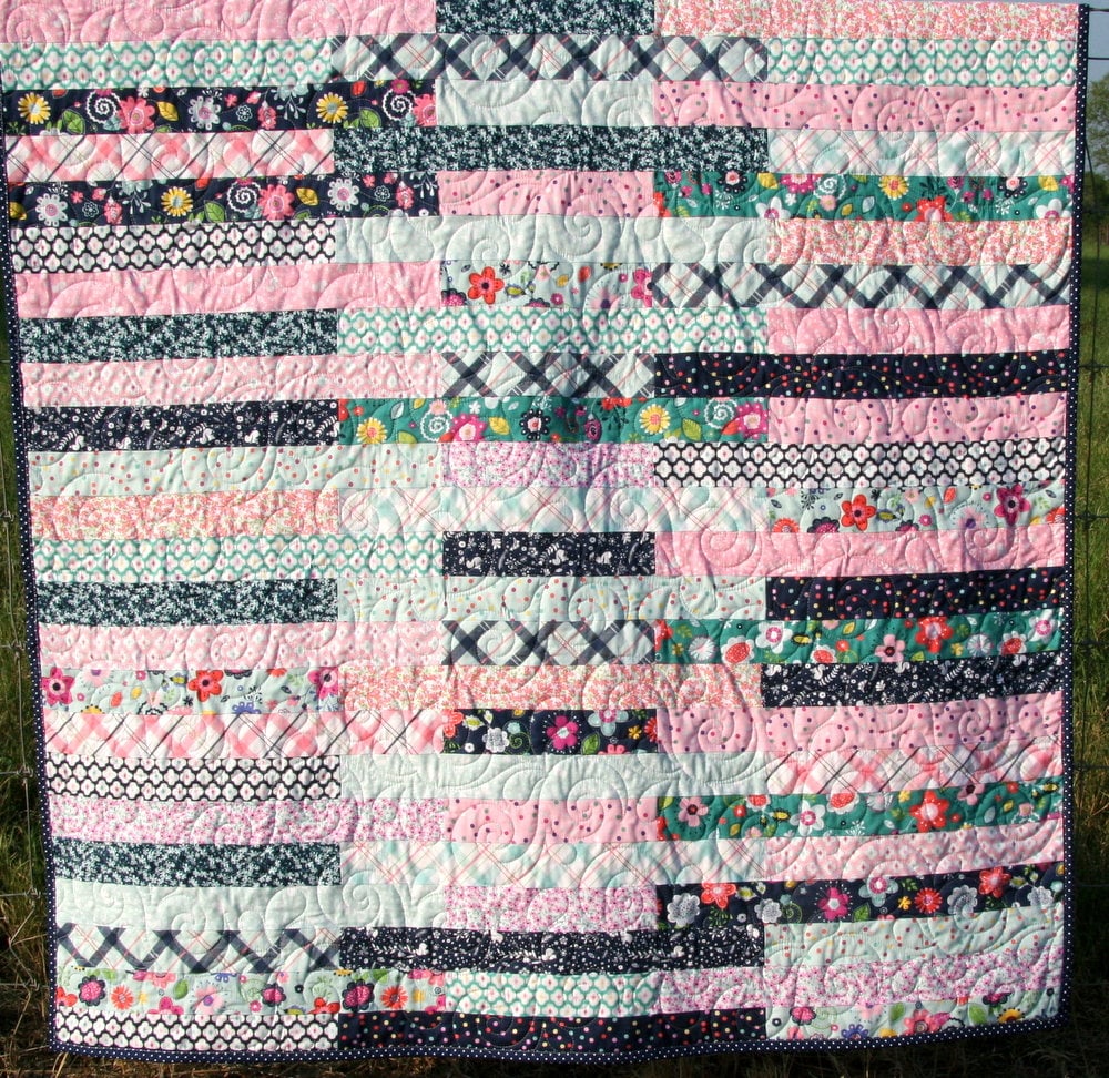 Jelly Roll Quilt Pattern Striped Out Strip Throw Easy Beginner | Etsy