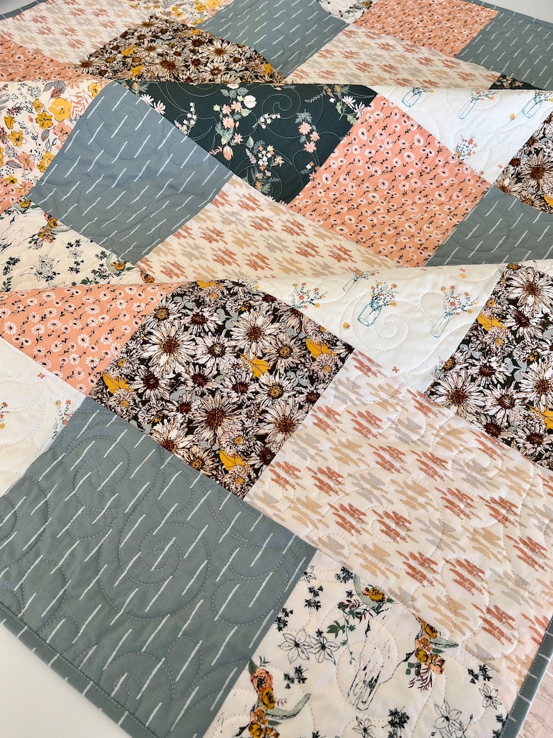 Throw Quilt Kit Layer Cake Pattern Blanket Quilt to Make Yourself Minky ...