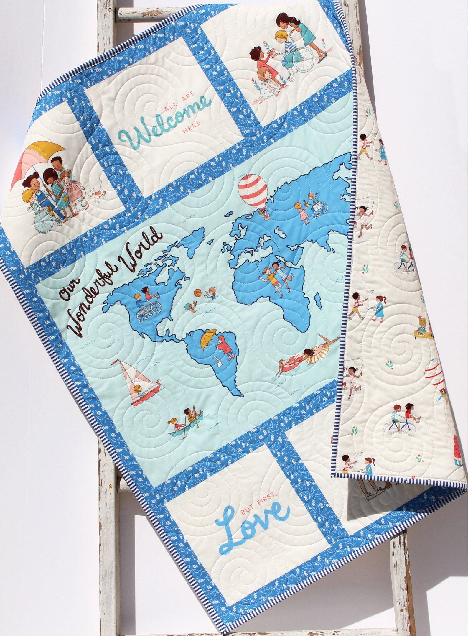 Baby Quilt Kit Our Wonderful World Panel Quick Beginner | Etsy