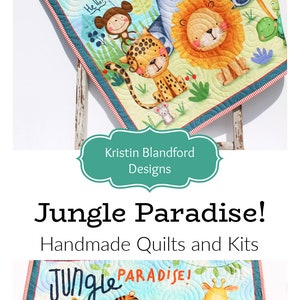 Jungle Paradise Quilt Kit Safari Animals Crib Blanket Quilting DIY ...