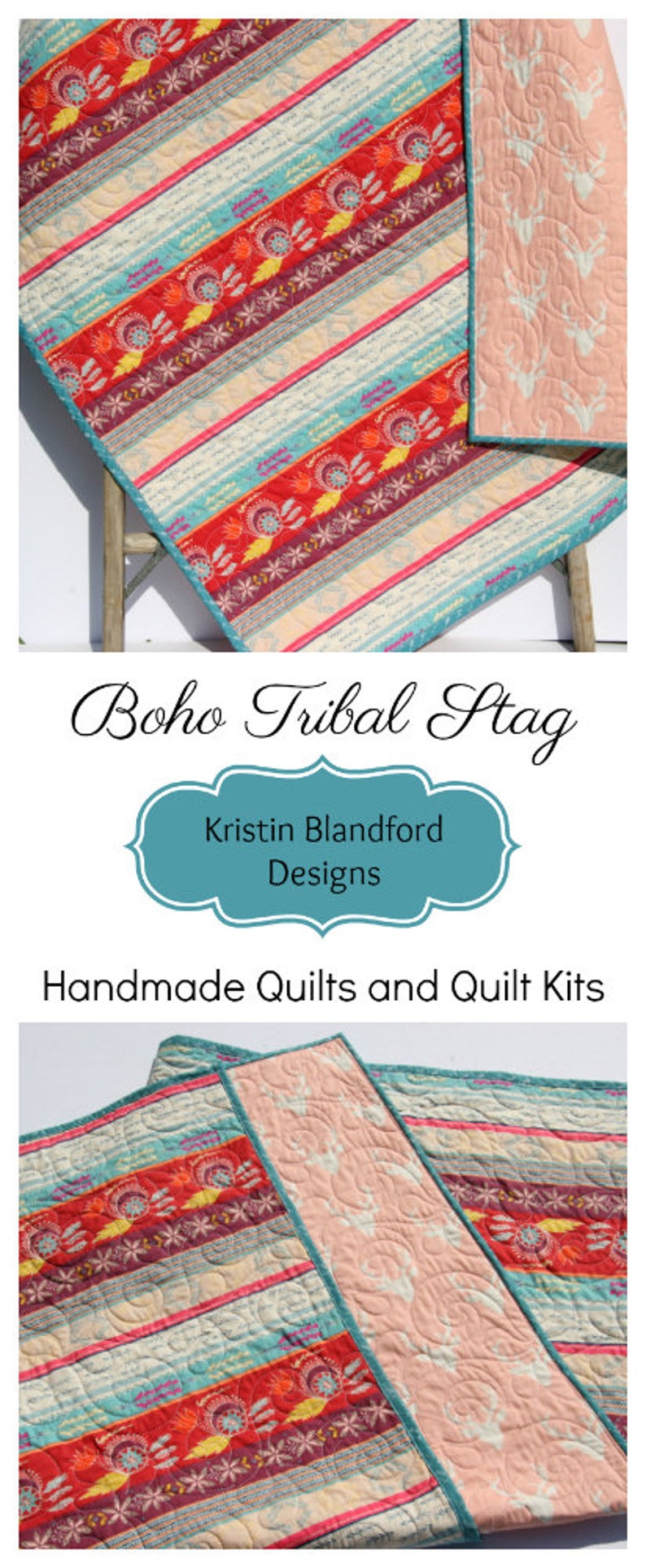 Aztec Deer Quilt Kit Tribal Baby Bedding Blanket Project Art | Etsy