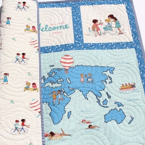 Baby Quilt Kit Our Wonderful World Panel Quick Beginner Project Fabrics ...