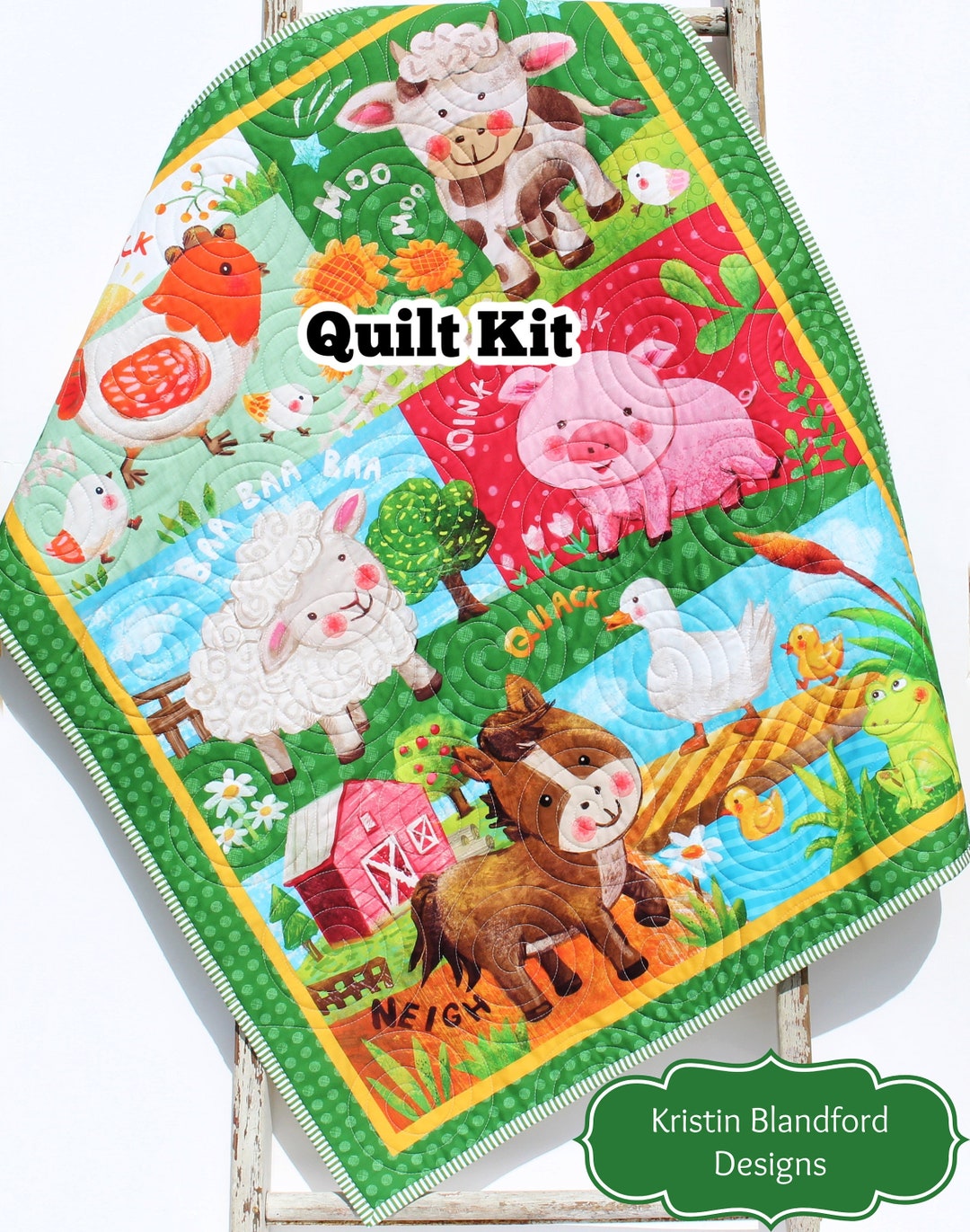 Farm Quilt Kit, Panel Quick Easy Fun, Quilting Projects, Beginner ...