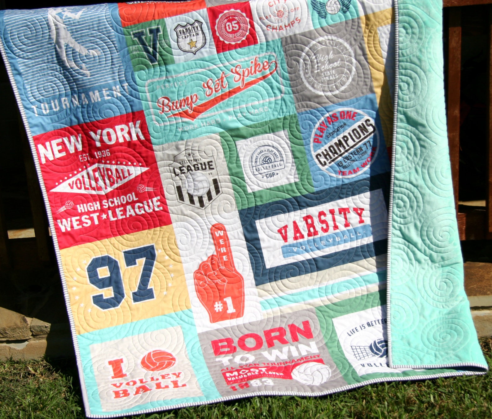 Volleyball Quilt Kit, Varsity Sports Throw Blanket, Sewing Project ...