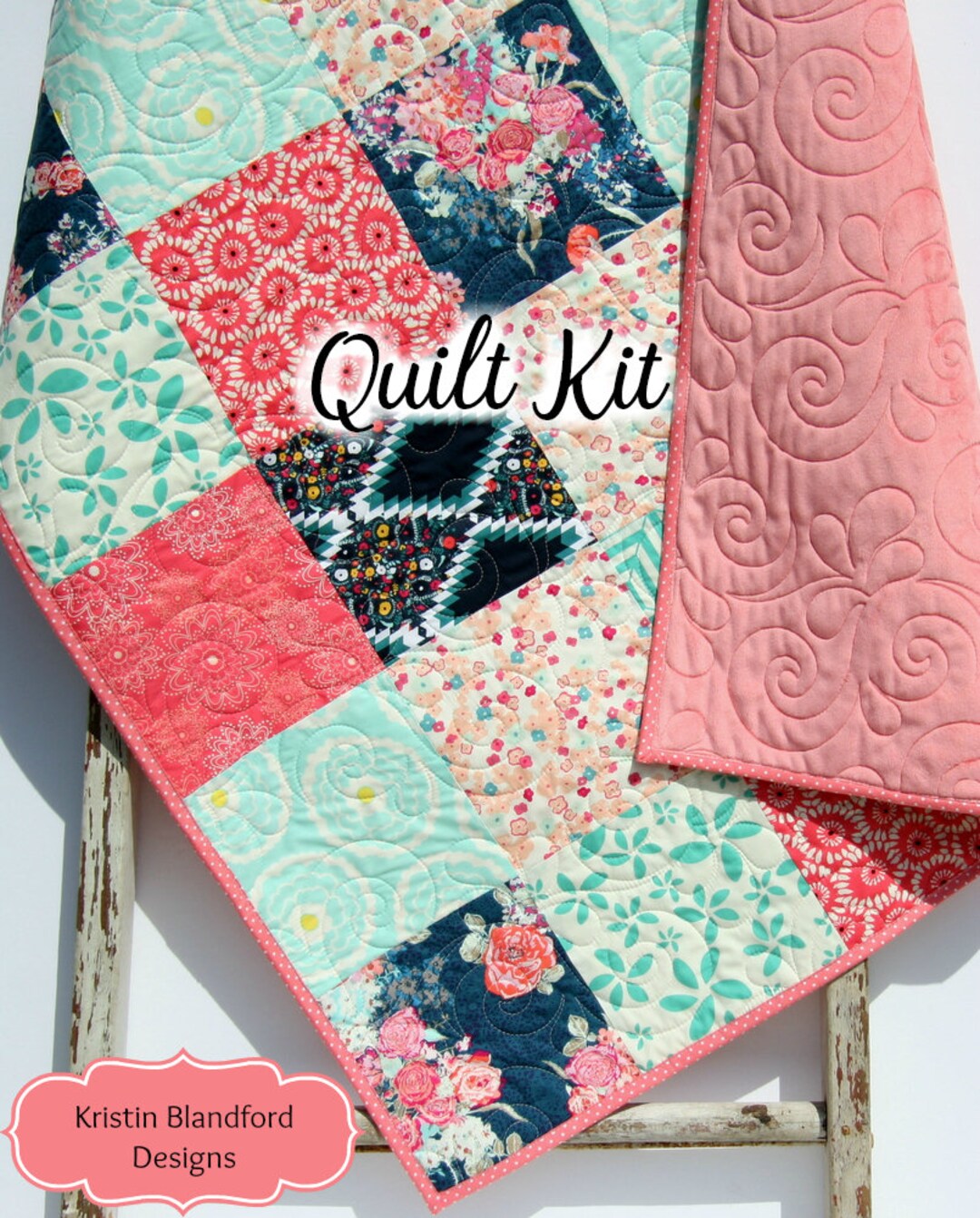 Minky Quilt Kits to Make, Floral Fabrics, Modern Quilt Pattern, Soft ...