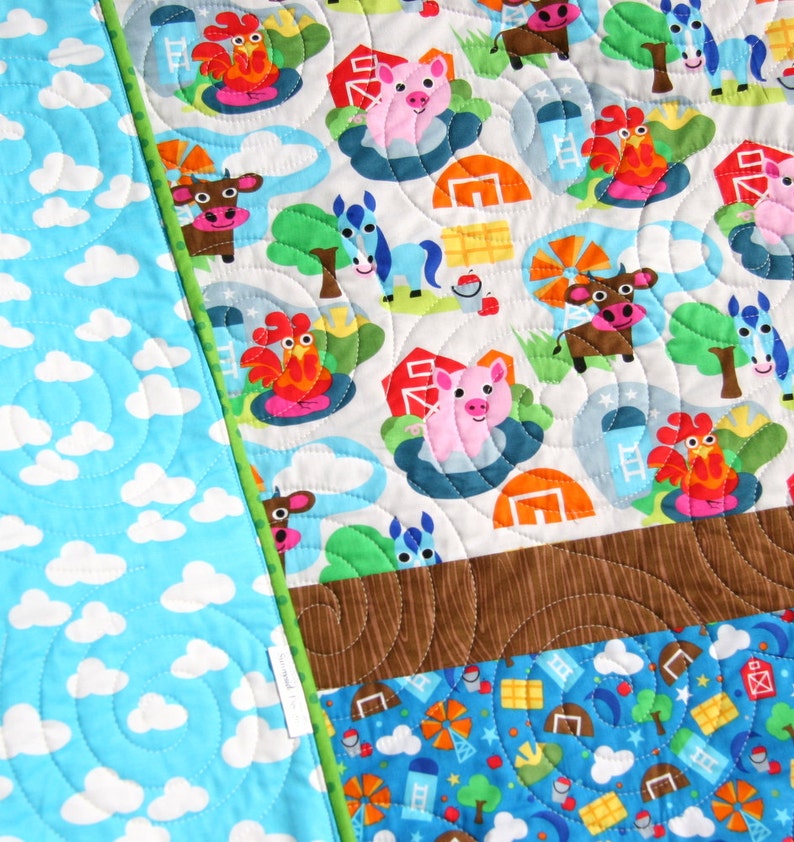 Farm Baby Quilt Kit – Barnyard Animal Quilt Kit – Cow Pig Farm Quilt ...