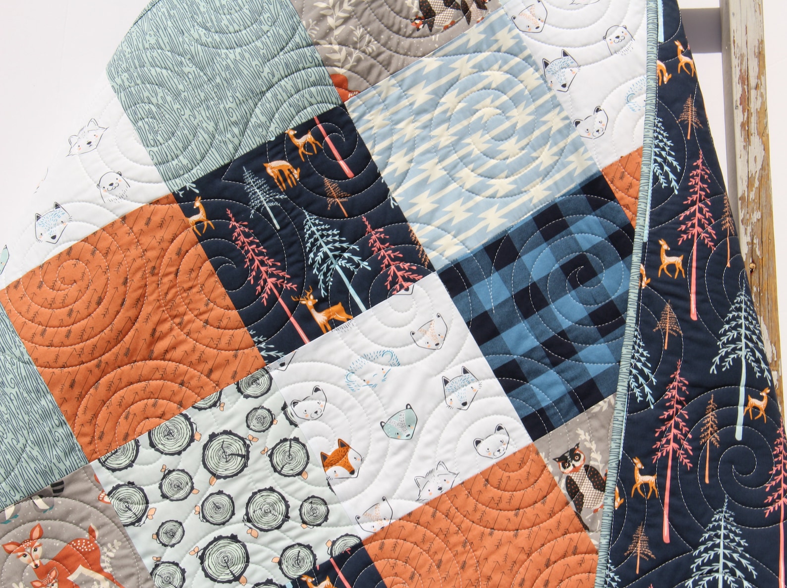 Little Forester Patchwork Quilt Kit in Baby Throw and Twin Sizes ...