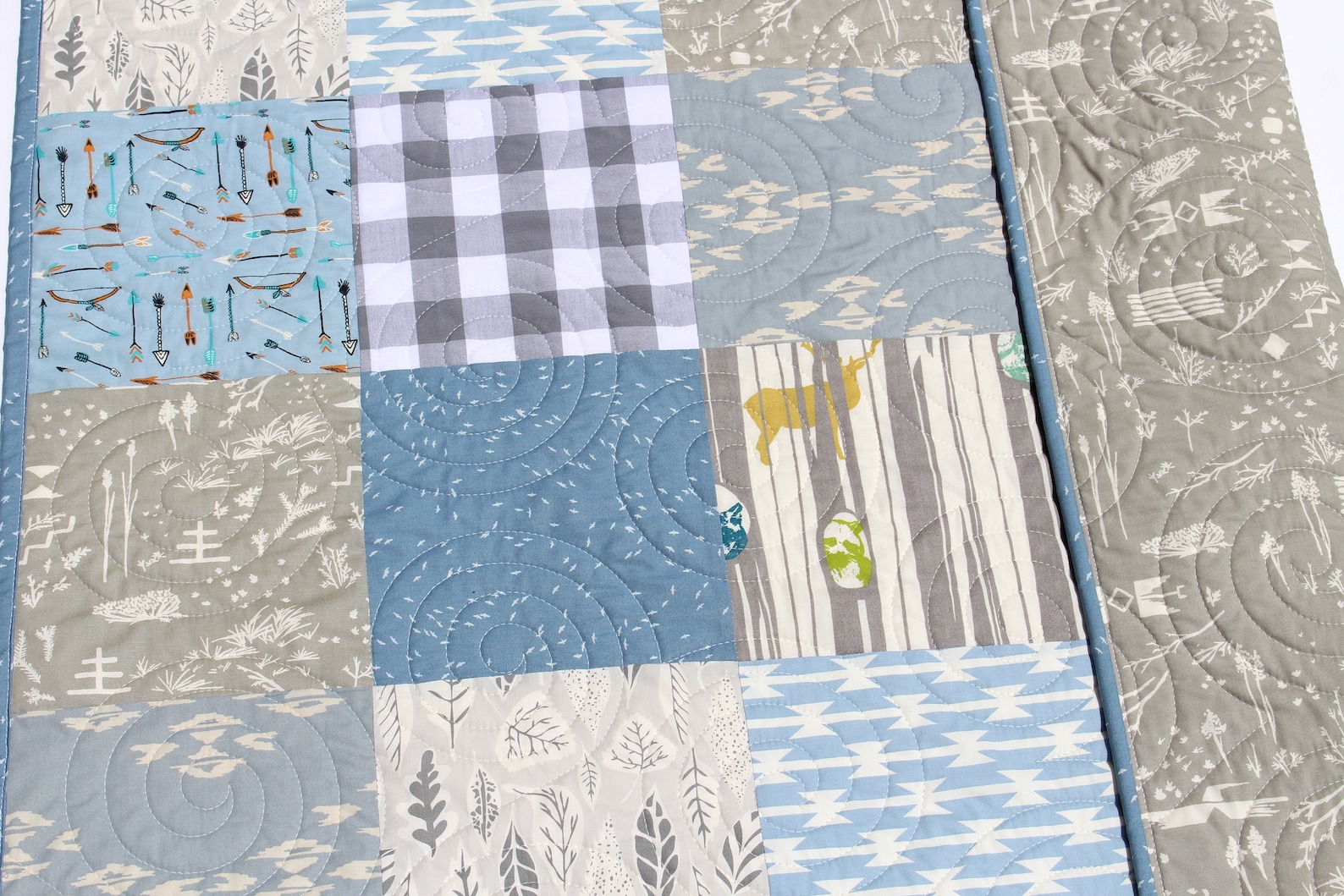 Light Blue Plaid Patchwork Quilt Kit in Baby Throw Twin Sizes Boy ...