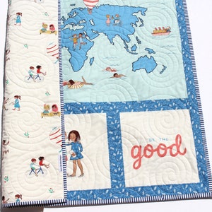 Baby Quilt Kit Our Wonderful World Panel Quick Beginner Project Fabrics ...