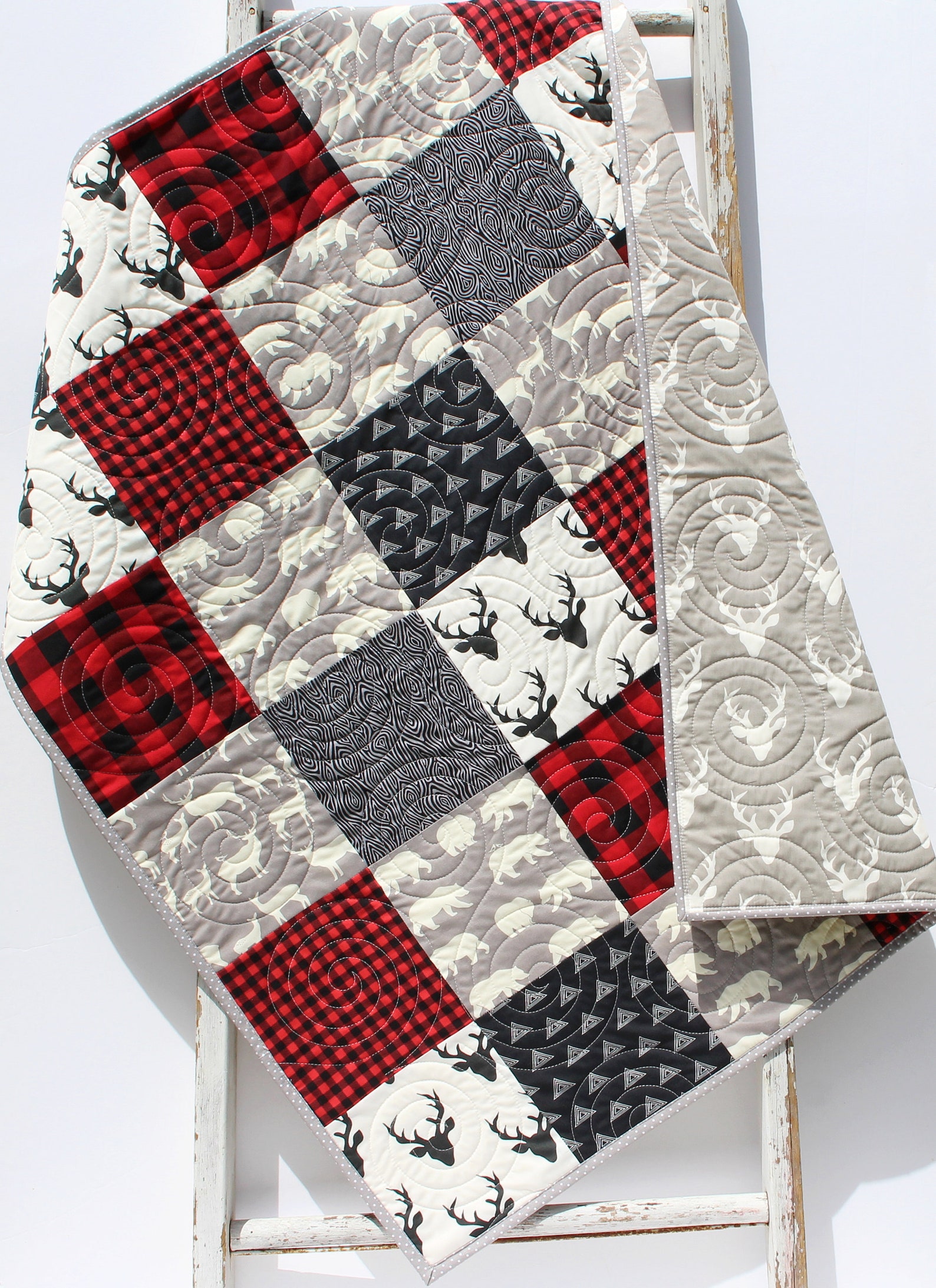 Quilt Kit Buffalo Plaid Woodland Rustic Bedding Crib Blanket Quilting ...