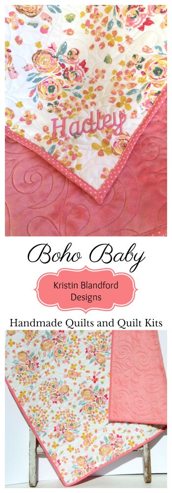Floral Quilt Kit – Watercolor Rose Quilt Kit With Minky Backing – Easy ...