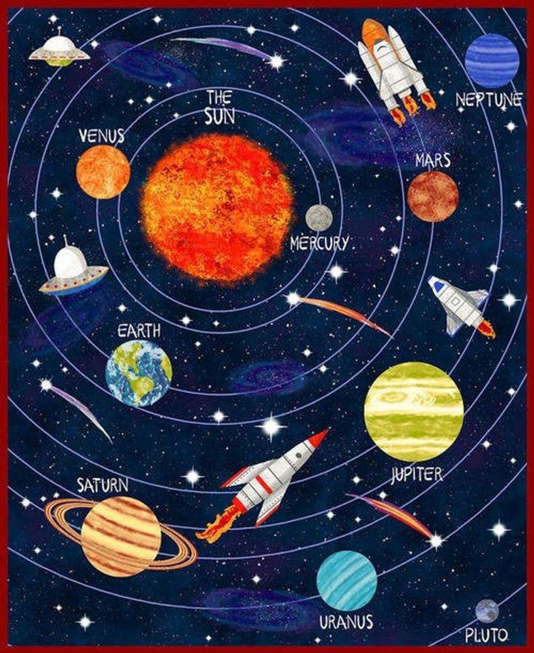 PARTIAL PANEL 33 Inches Lost in Space Panel Blank Quilting Fabrics ...