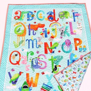 Abcs Quilt Kit Animals Letter Alphabet Crib Blanket Quilting DIY Sewing ...