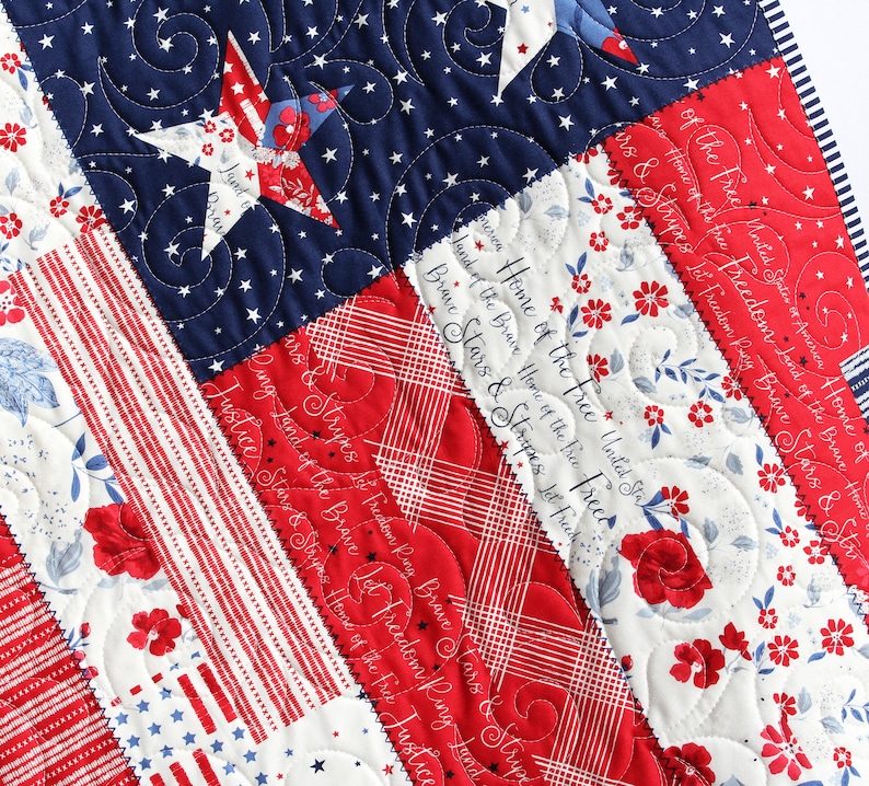 Patriotic Panel Quilt Kit – American Flag DIY Quilt Kit to Sew – Land ...