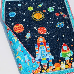LAST ONE Space Quilt Kit, Sewing Baby Blanket Project, Spaceships ...