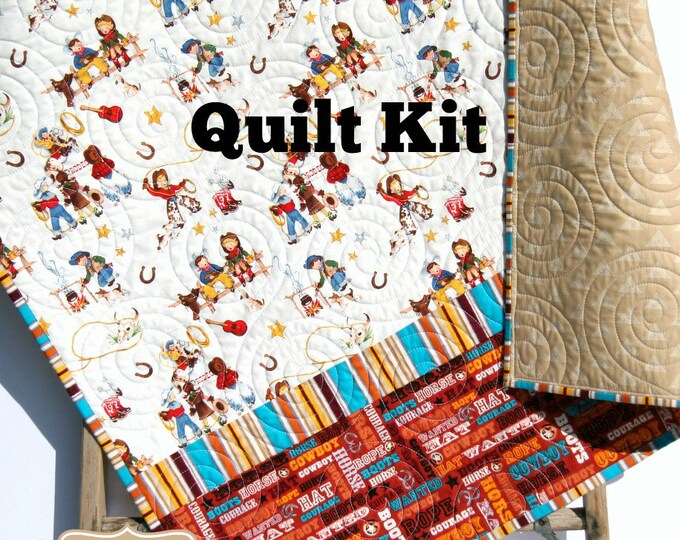 Quilt Kit Cowboy Western Boy Striped Quick Easy Fun Beginner Project ...