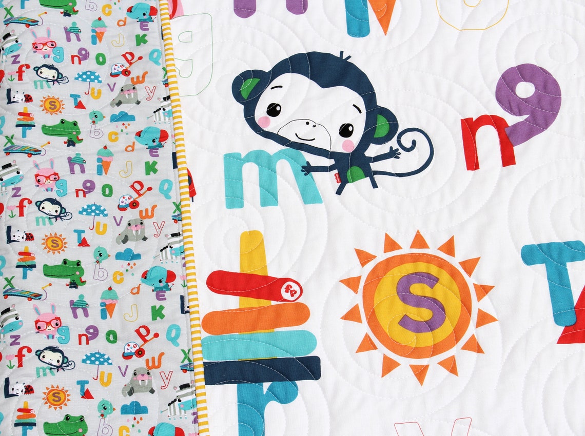 Alphabet Quilt Kit, Let's Play Abcs Baby Newborn Boy or Girl Animals ...
