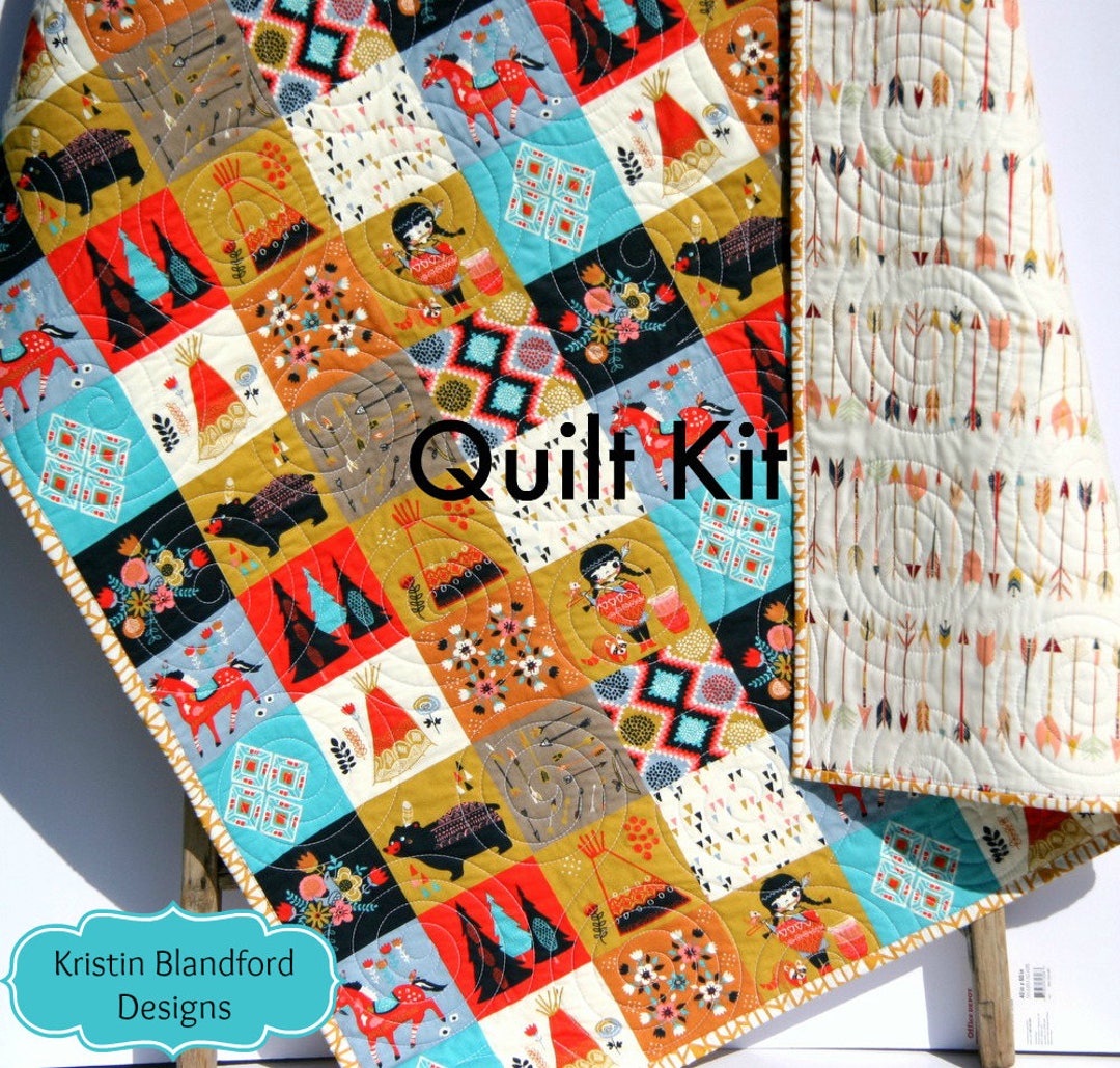 Quilt Kit Art Gallery Birch Fabrics Cheater Patchwork Blanket DIY ...