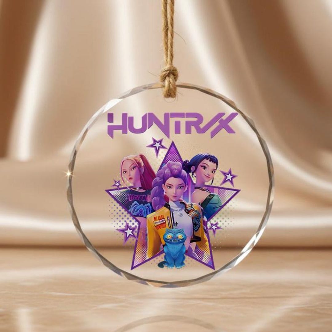 Personalized Name Huntrix Rumi Christmas Glass Ornament, Custom Kpop ...