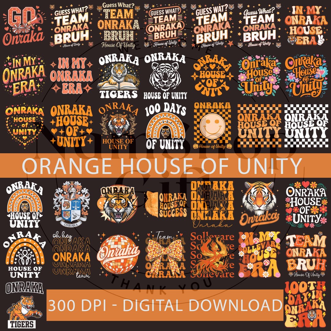 35+ ONRAKA House of Unity Png Bundle, Back to School Png, College ...