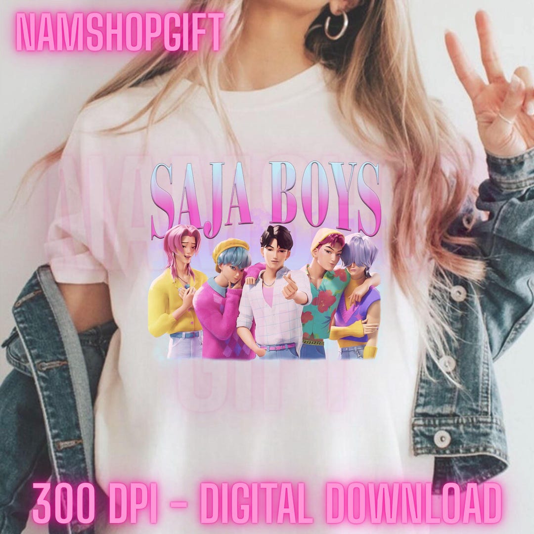 Saja Boys Boy Band Png, Kpop Demon Inspired Movie PNG File, Bootleg Retro Movie Clipart, Demon ...