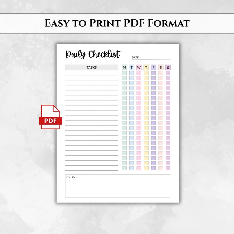 Daily Checklist Printable Editable Canva Daily to Do List Planner ...