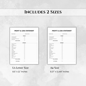 Profit and Loss Statement Template, P&L Spreadsheet, Small Business ...
