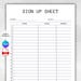 Printable Sign up Sheet Template | Event Sign up Form | Editable Canva ...